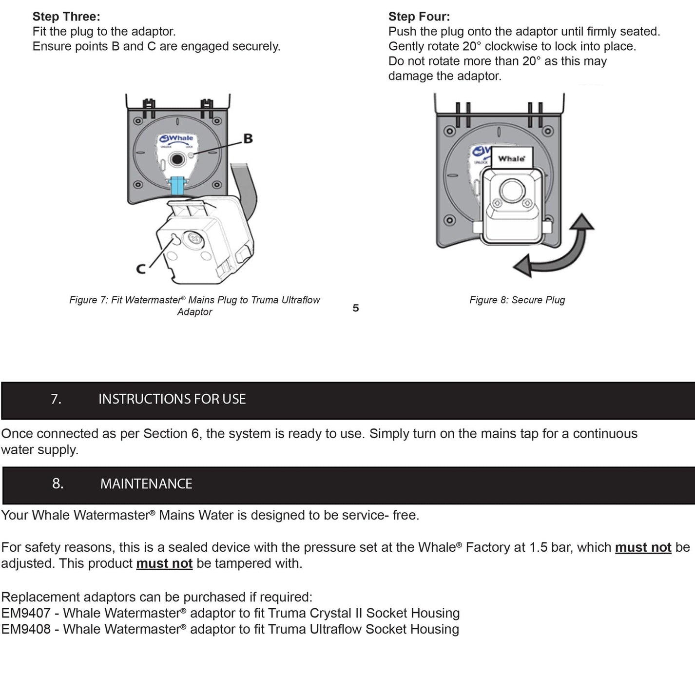 Whale Watermaster Mains Water Connection – Just Caravan Parts