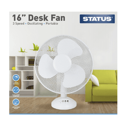 Status 16" White Desk Fan – Just Caravan Parts