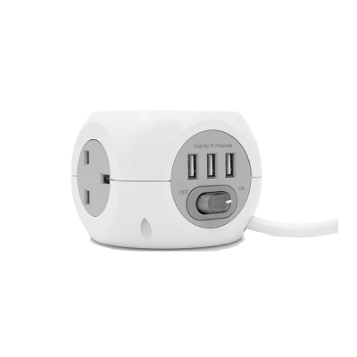 Status 3 Way 1.4 Metre - Cube Socket with 3 x USB Ports – Just Caravan ...